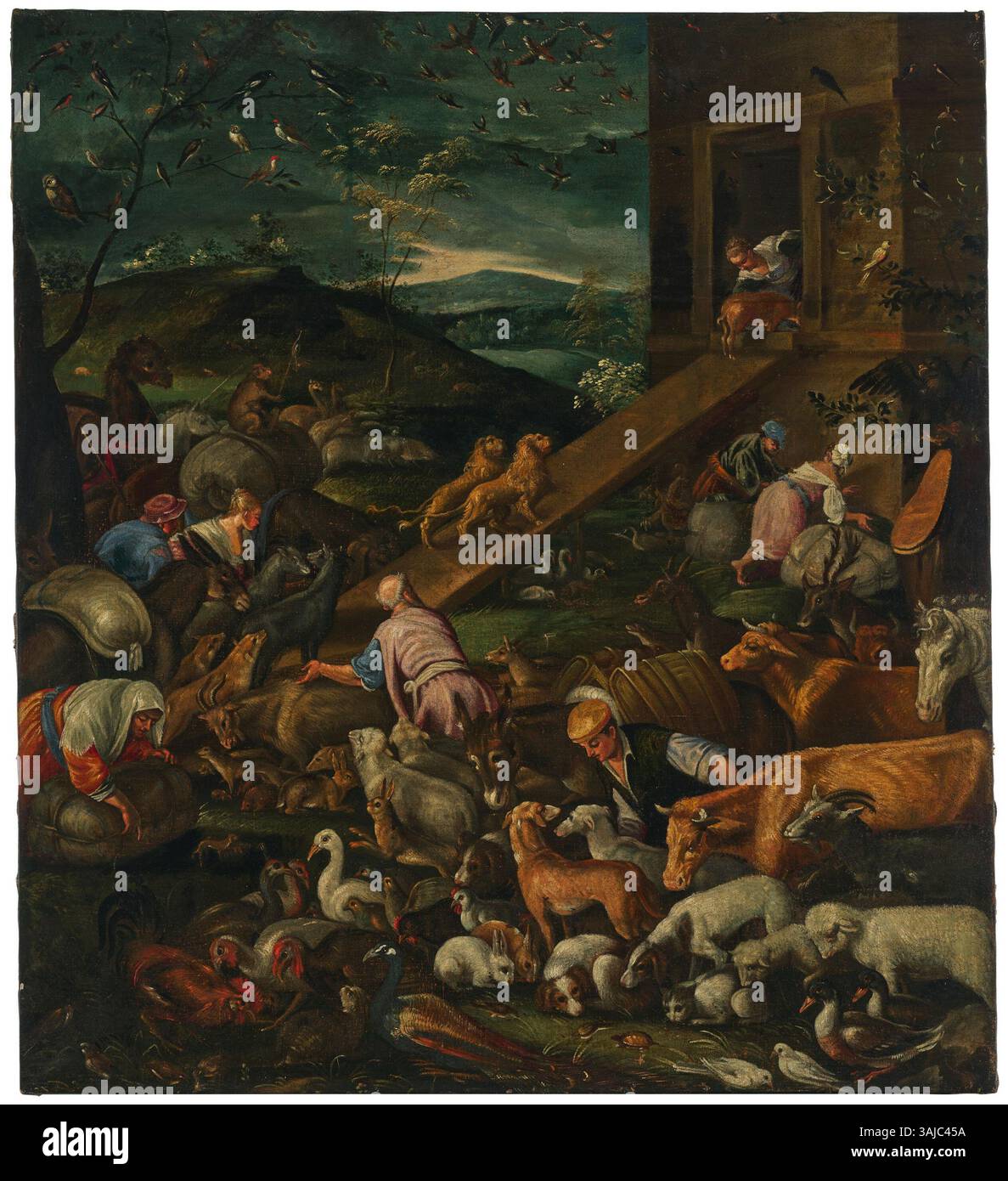 This 16th-century oil painting, attributed to a follower of Jacopo ...