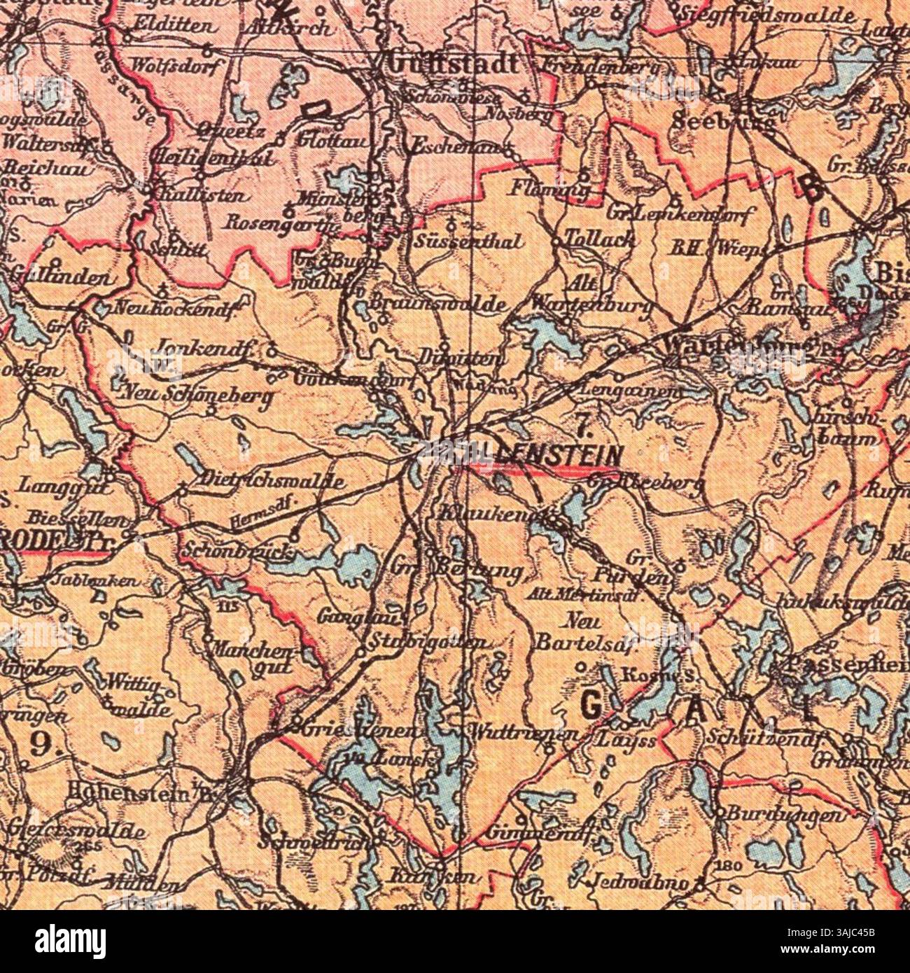 This 1910 map of the Allenstein district in East Prussia (now part of ...