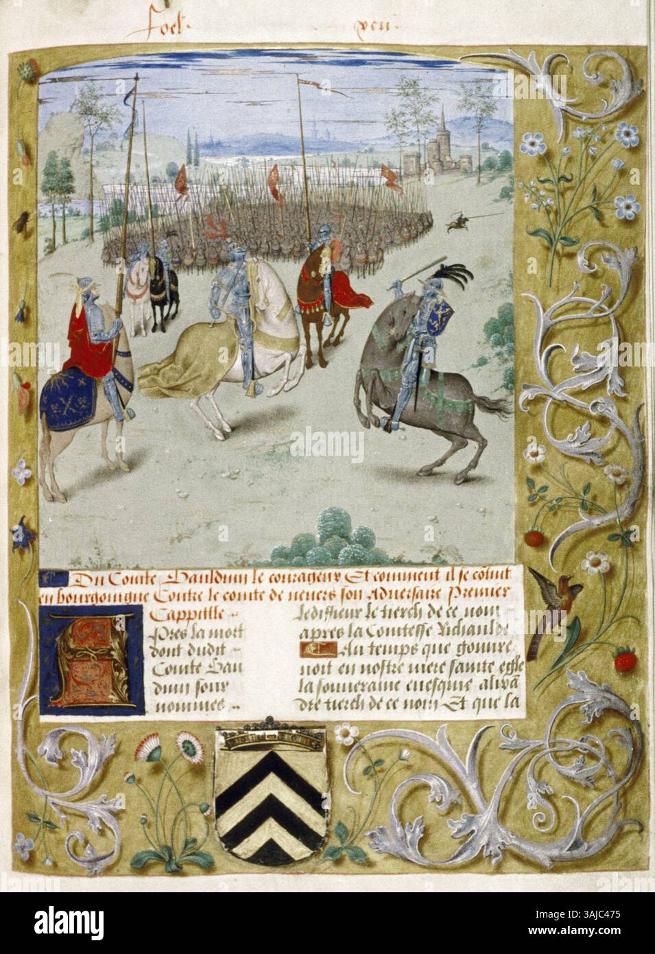 This 15th-century manuscript illumination depicts the battle between ...