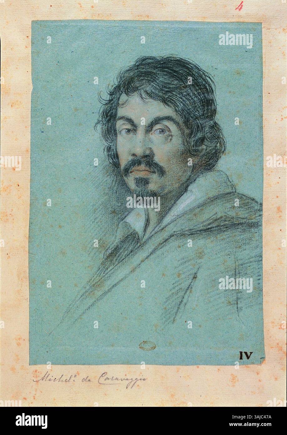 This posthumous portrait of Caravaggio, drawn by Ottavio Leoni in circa ...
