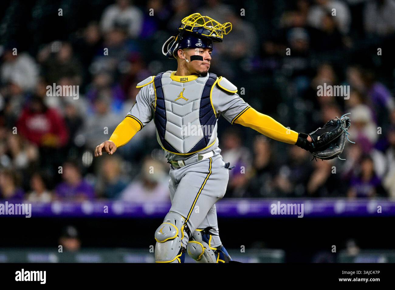 DENVER, CO - APRIL 9: Milwaukee Brewers catcher William Contreras (24 ...