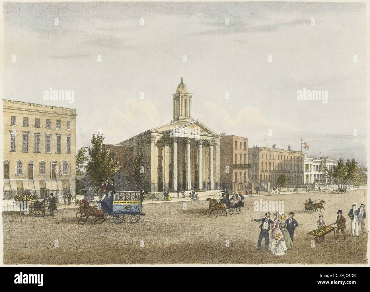 This print depicts the Trinity Chapel and Sailors' Home, located on ...