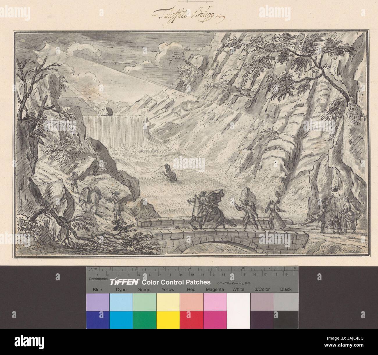 A drawing from 1720 to 1768 by Johann Caspar Ulinger, titled 'Teüffels ...