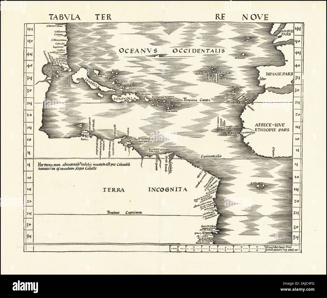 A 1513 map by Martin Waldseemüller, known as the Admiral's Map, which ...