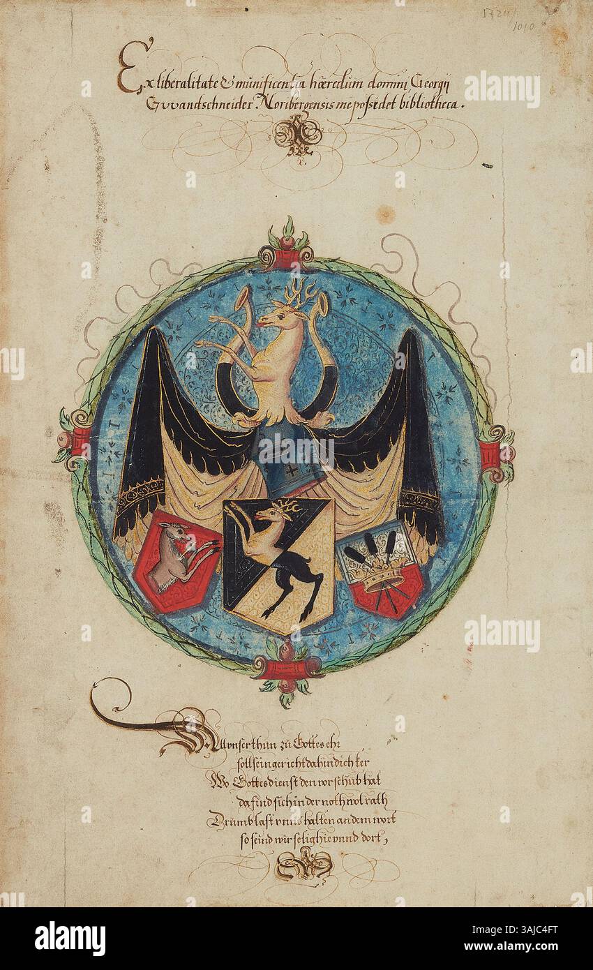 This 1580 ex libris (bookplate) designed by Georg Gewandschneider ...