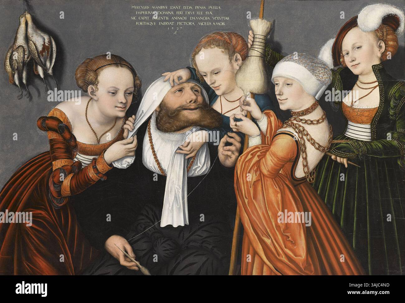 Lucas Cranach the Elder’s 1537 painting depicting Hercules at the court ...