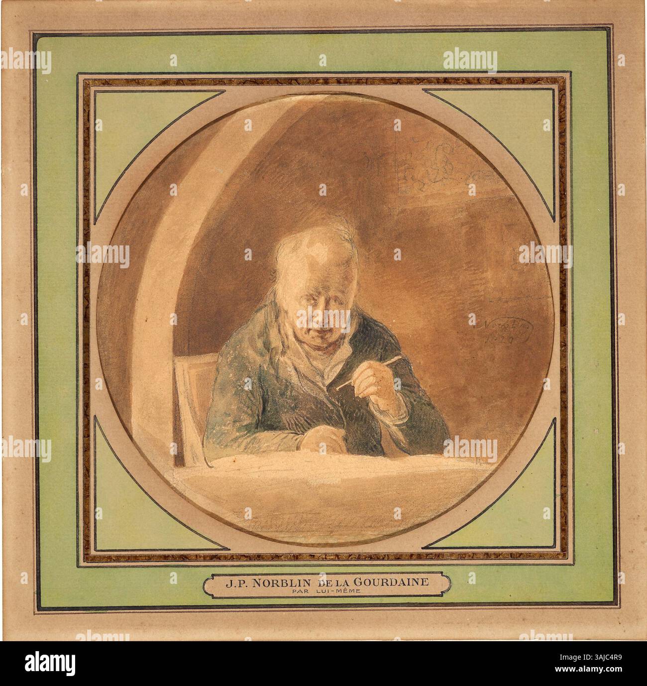 Jan Piotr Norblin’s self-portrait from 1829, executed with watercolor ...