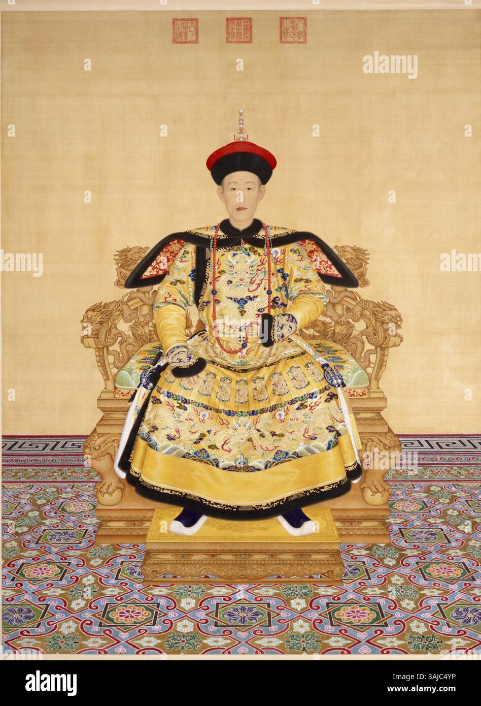 This 1736 painting by Giuseppe Castiglione shows the Qianlong Emperor ...