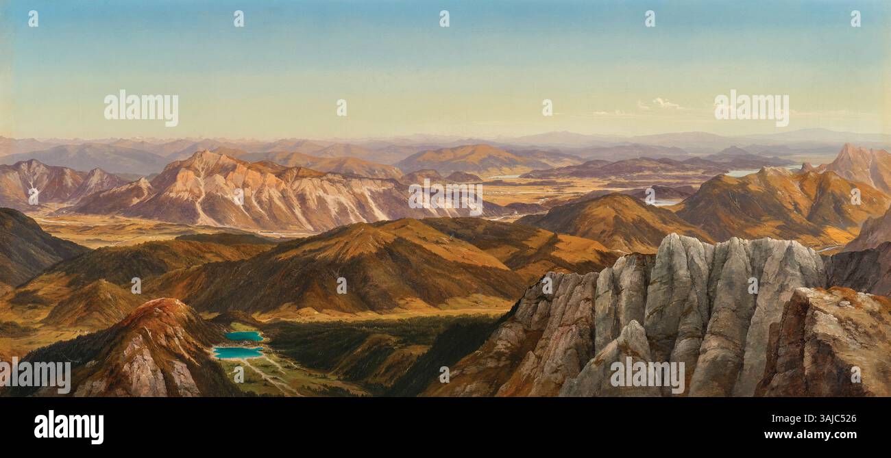 This 1871 painting by Markus Pernhart shows a panoramic view from the ...