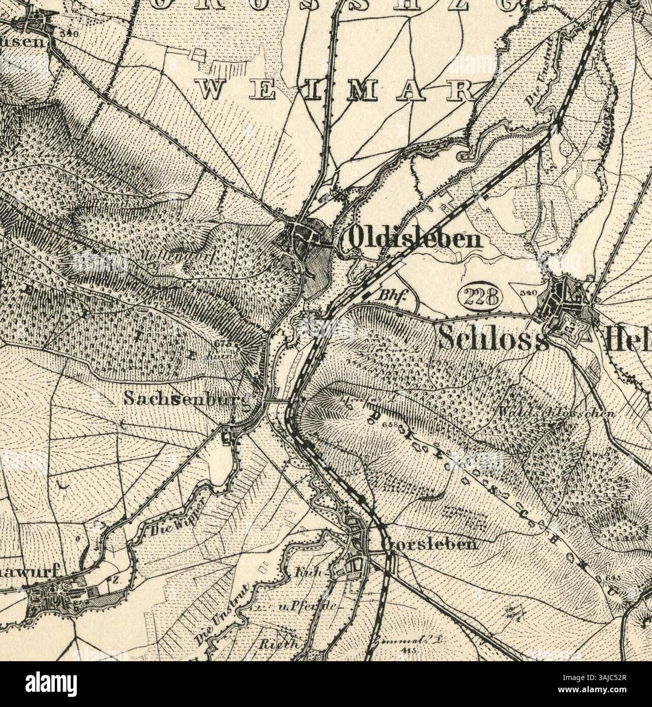 Map of the German Empire Nr. 387 from 1887, featuring the section of ...