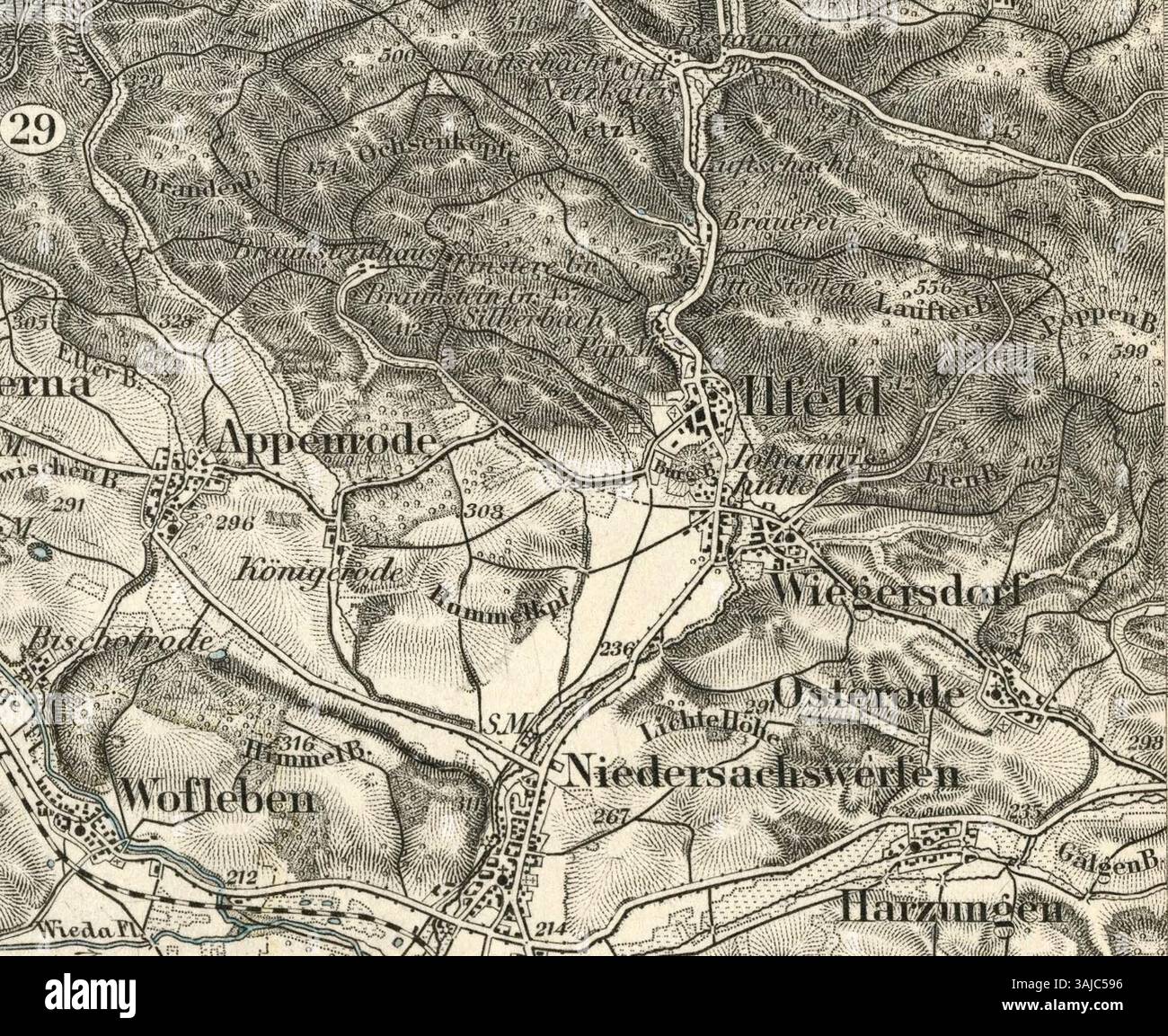 Map section of the German Empire from the 1887 edition, showing the ...