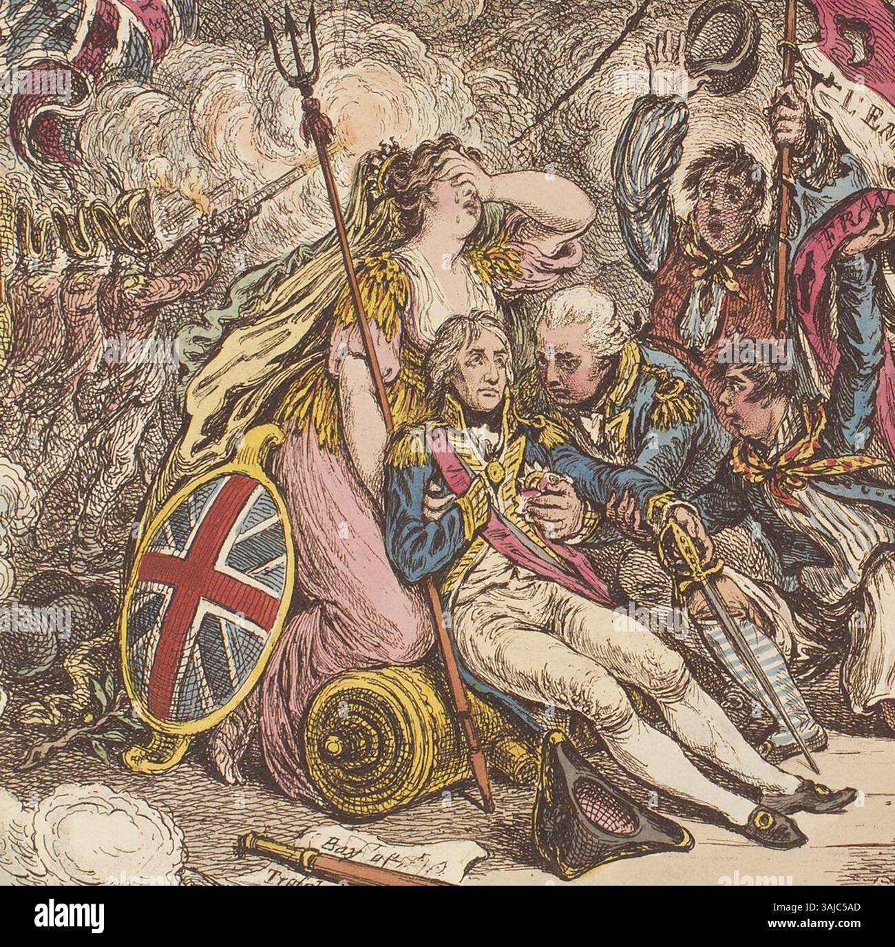 This 1805 cartoon by James Gillray captures the moment of Admiral Lord ...