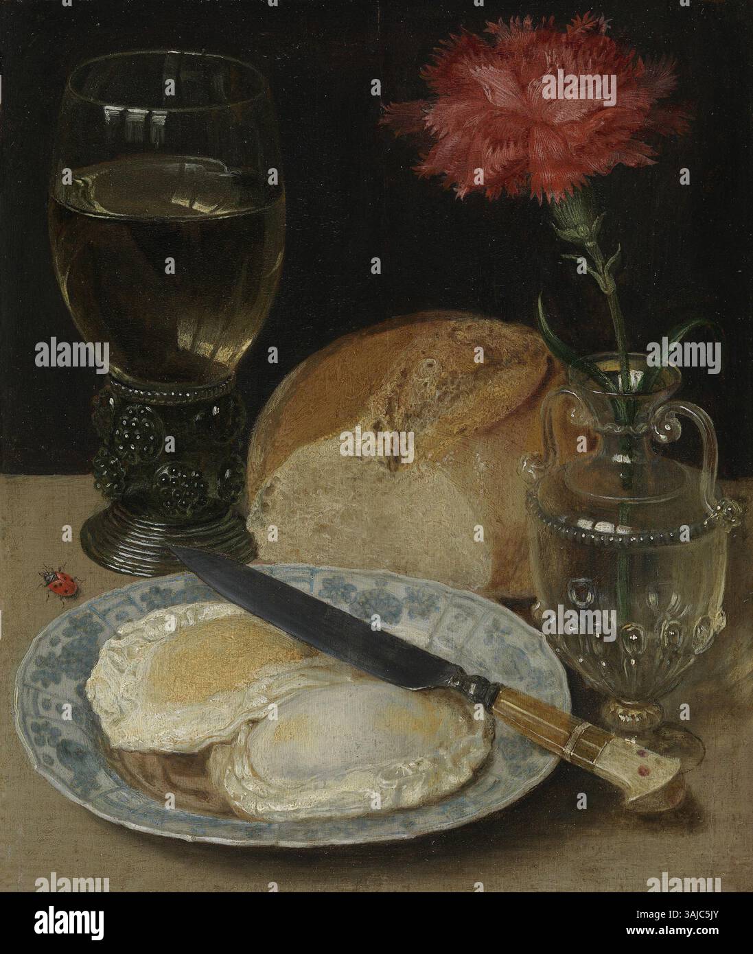 This still life painting by Georg Flegel depicts fried eggs, showcasing ...