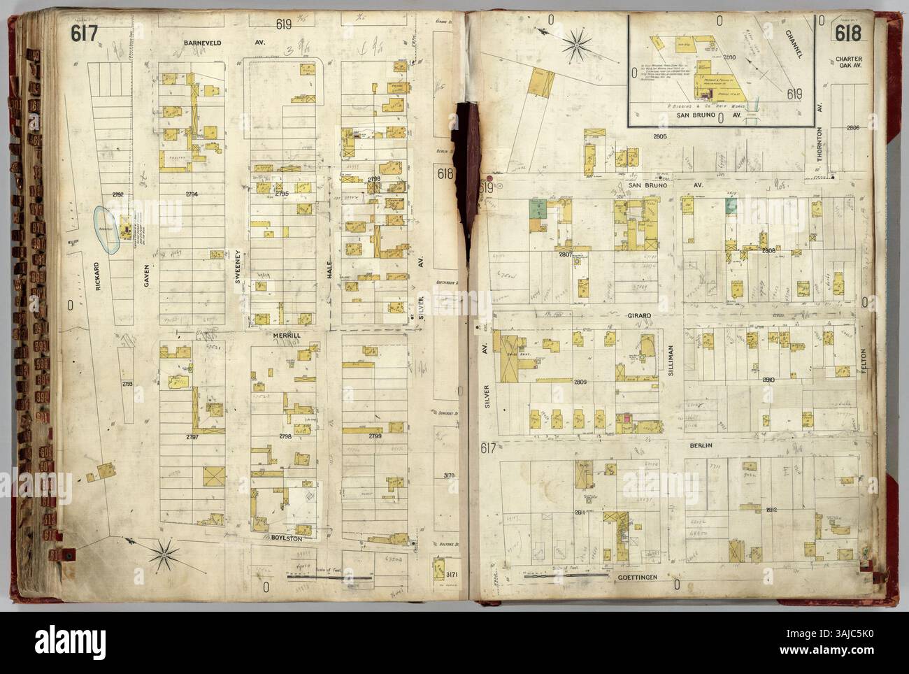 The 1905 'San Francisco Sanborn Insurance Map Atlas' features detailed ...
