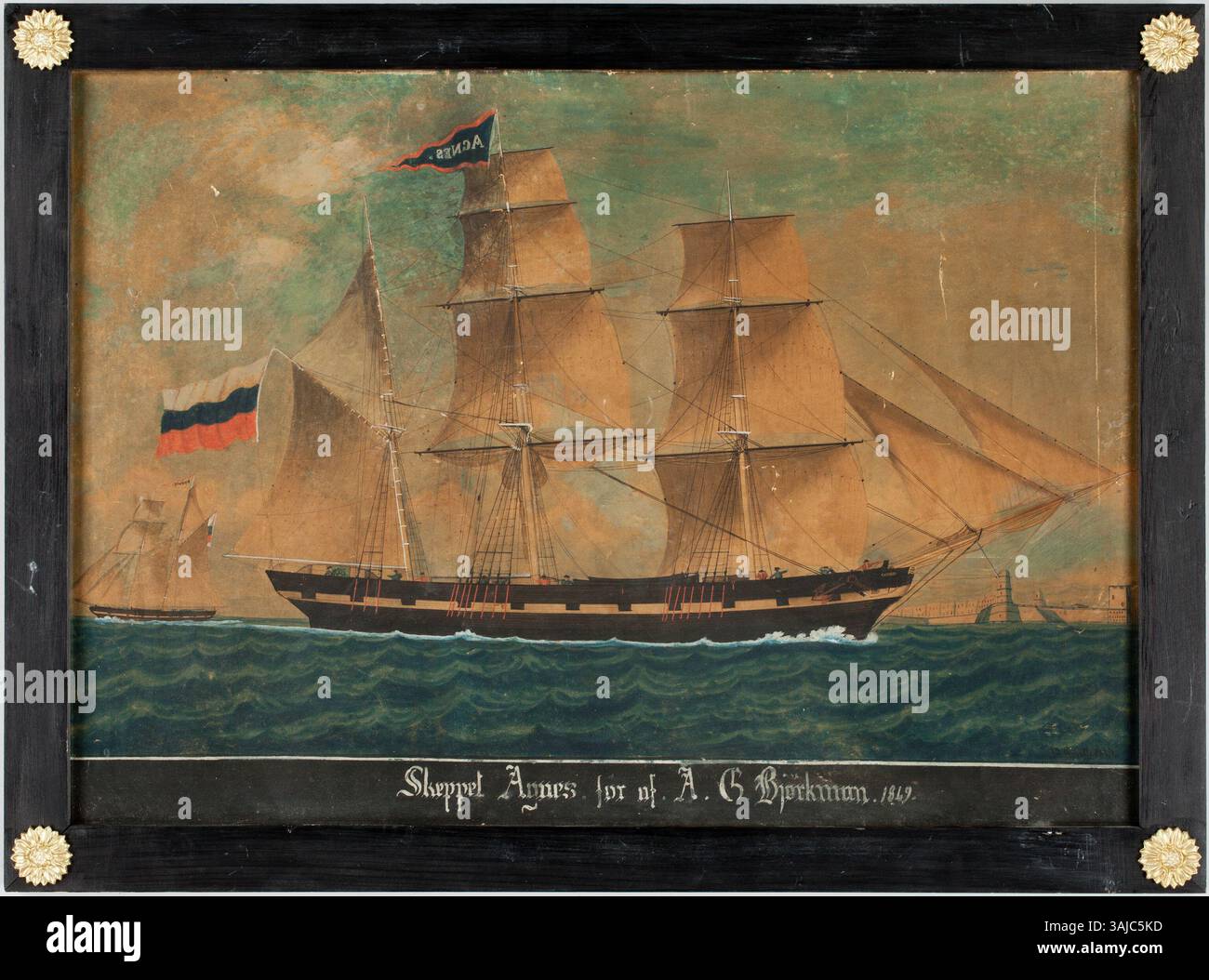 The watercolor painting of 'Agnes' by A.G. Björkman, signed by Jn ...