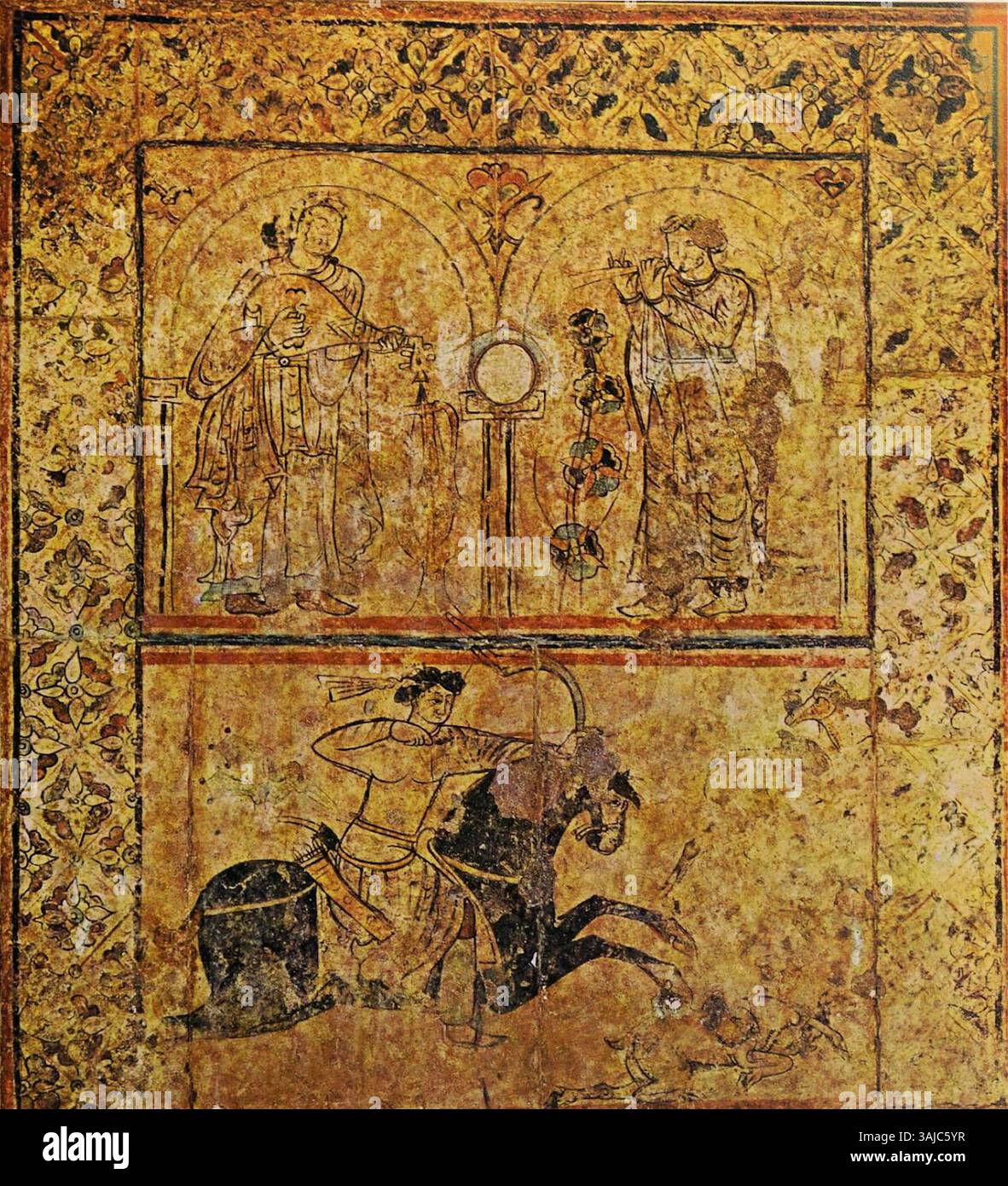 This 8th-century floor fresco from Qasr al-Hayr al-Gharbi in Syria ...