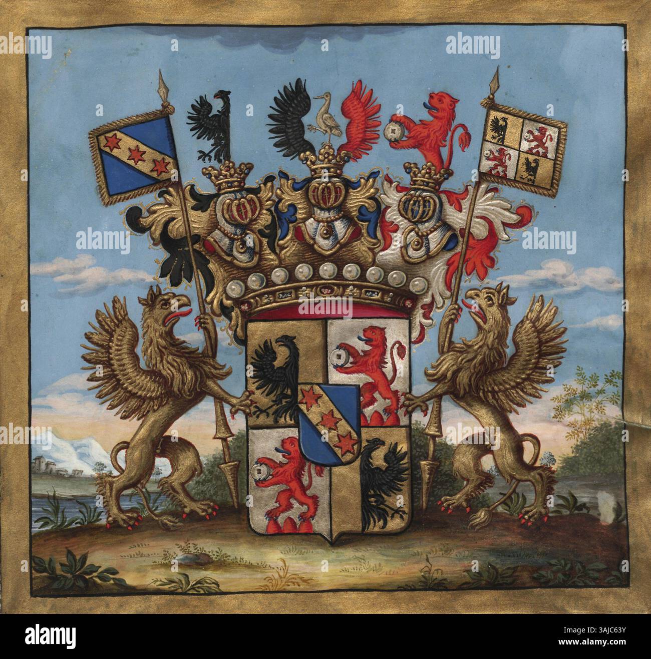 Coat of arms of the Müller-Hörnstein family, dated 14 May 1794, from ...