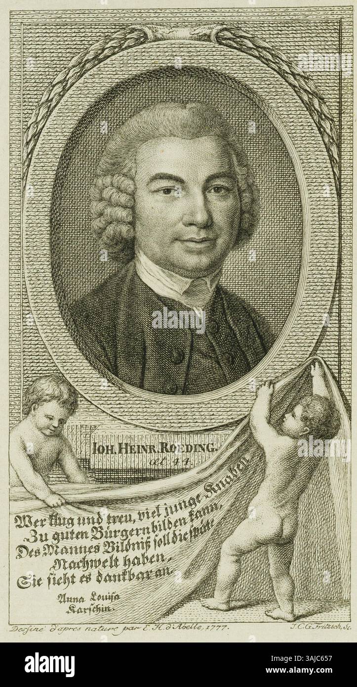 This copper engraving of Johann Heinrich Röding, created by Johann ...