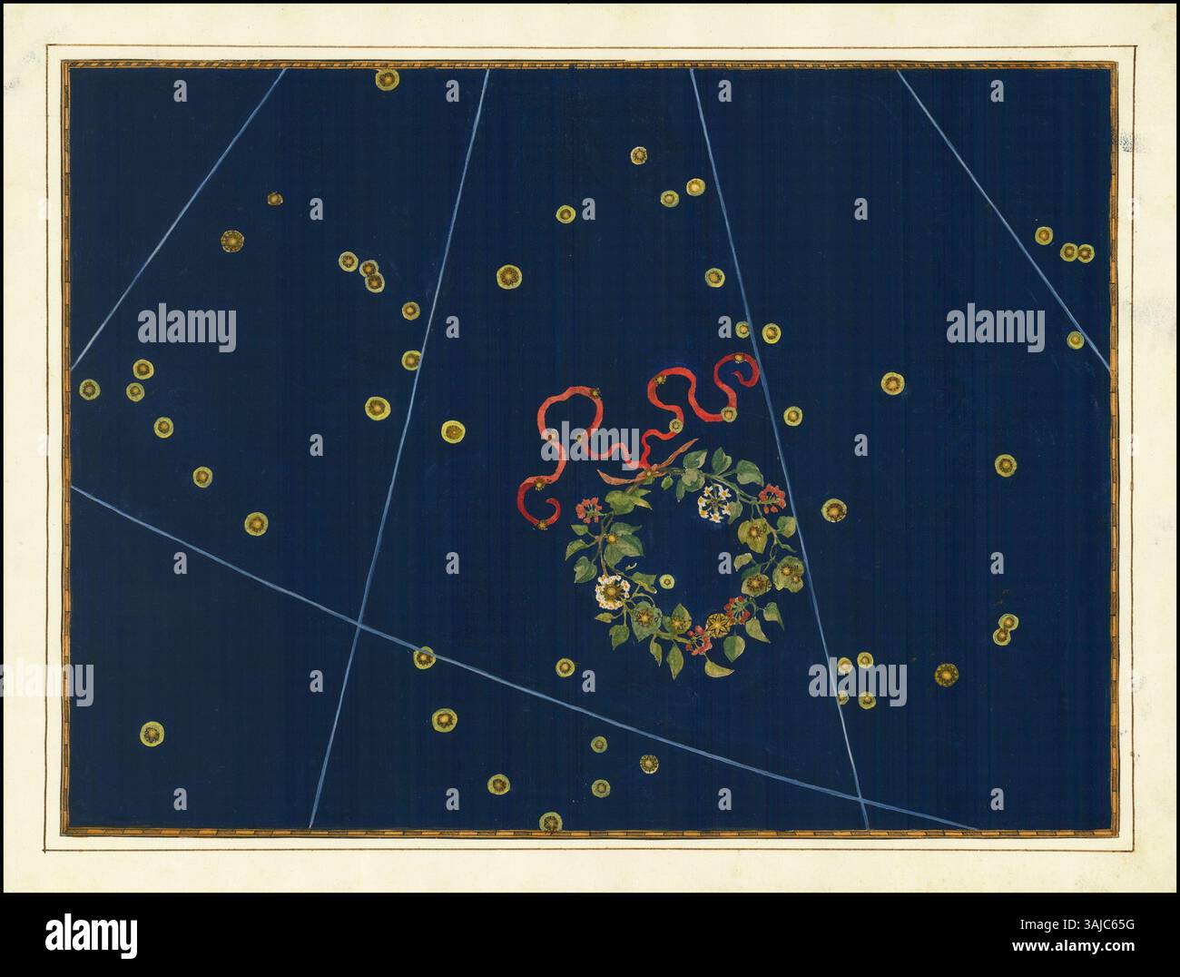 Corona Borealis, a star constellation chart by Johann Bayer, created ...