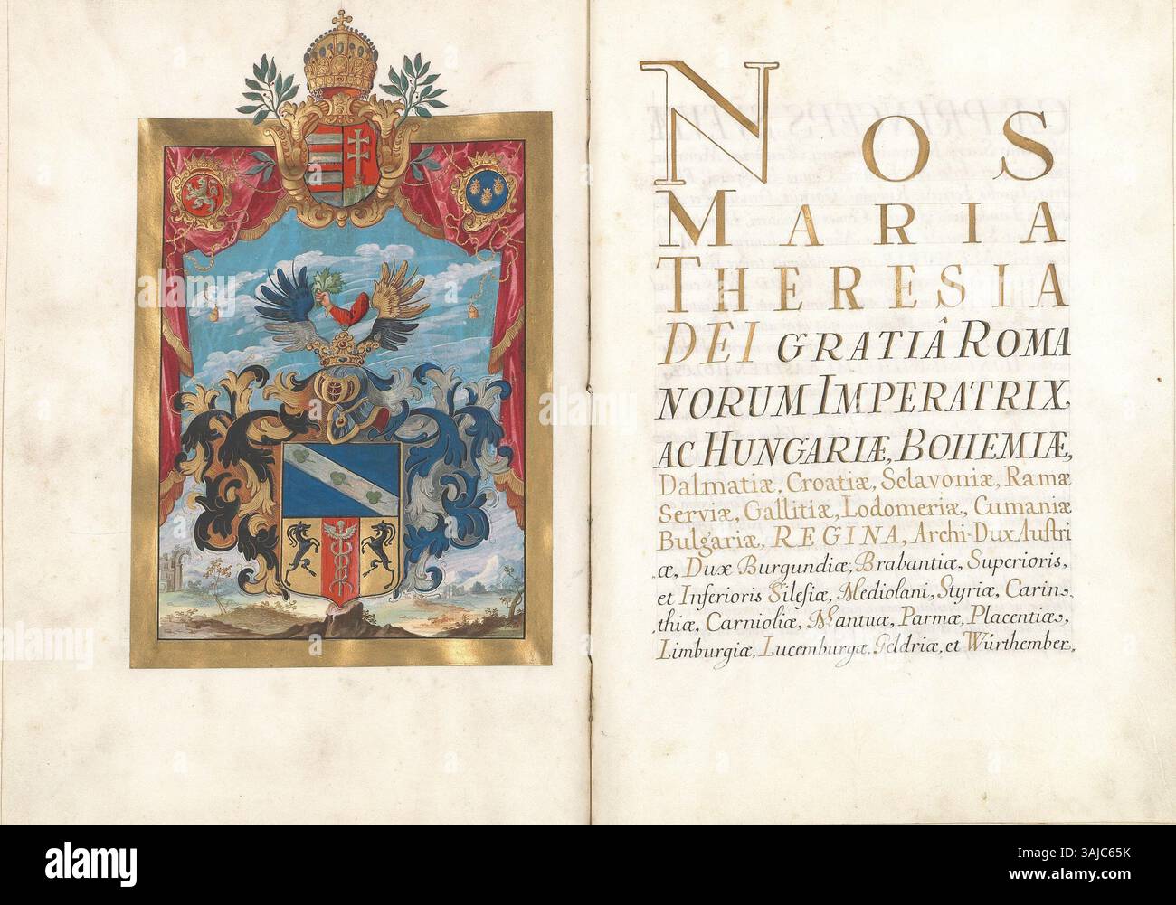 The noble diploma for Honorius Wilhelm Kastenholz, granted in 1751 by ...