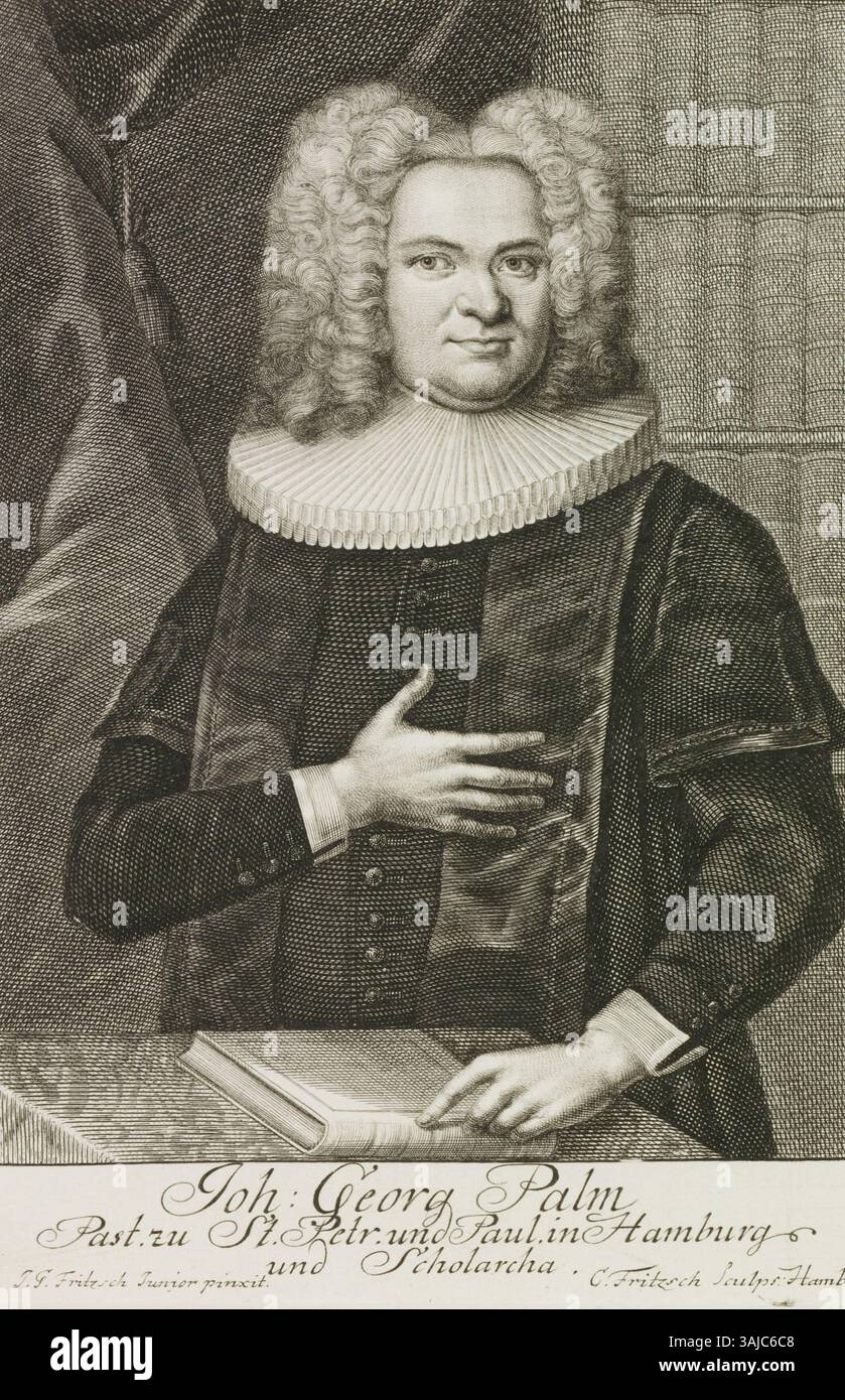 This copper engraving depicts Johann Georg Palm, created by Christian ...