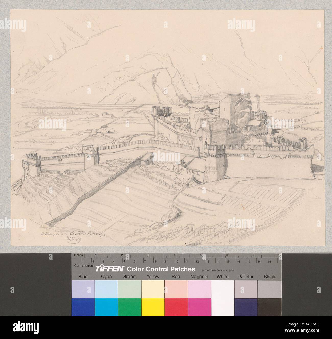 This 1889 drawing by Johann Rudolf Rahn presents an exterior view of ...