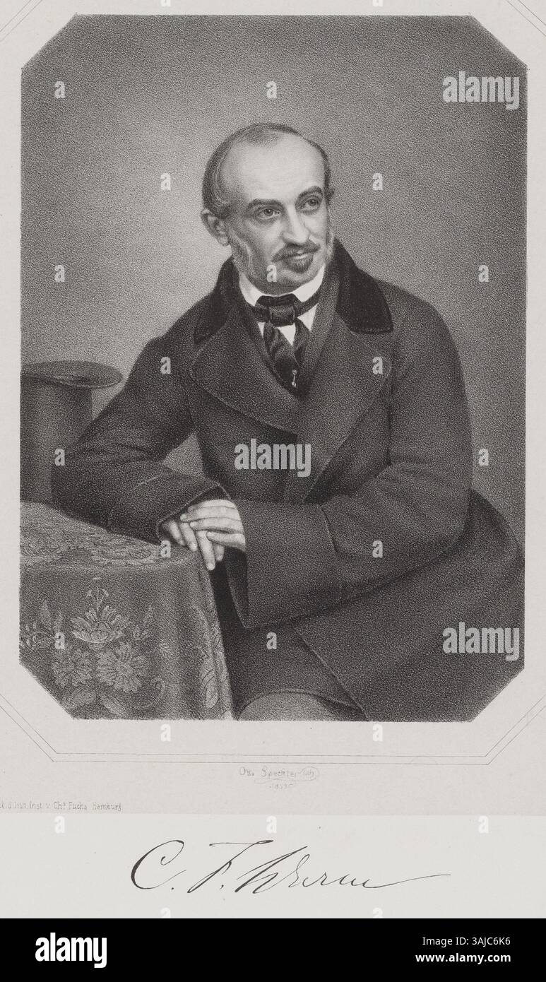 This lithograph of Christian Friedrich Wurm, by Otto Speckter, is ...