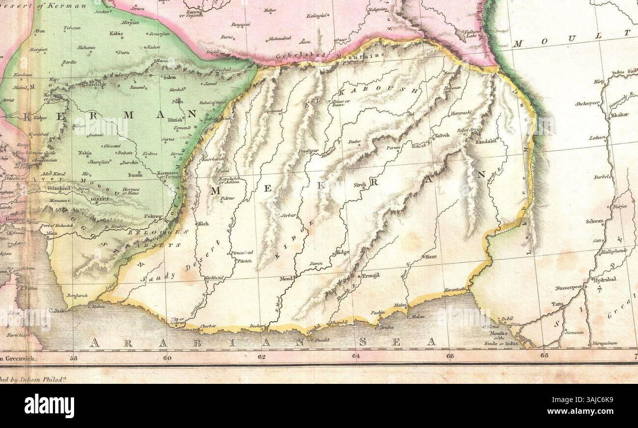 A rare 1818 map of Persia by John Pinkerton, depicting the region from ...