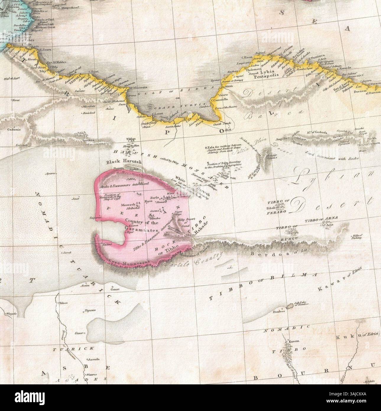 An 1818 map by John Pinkerton depicting Northern Africa and the ...