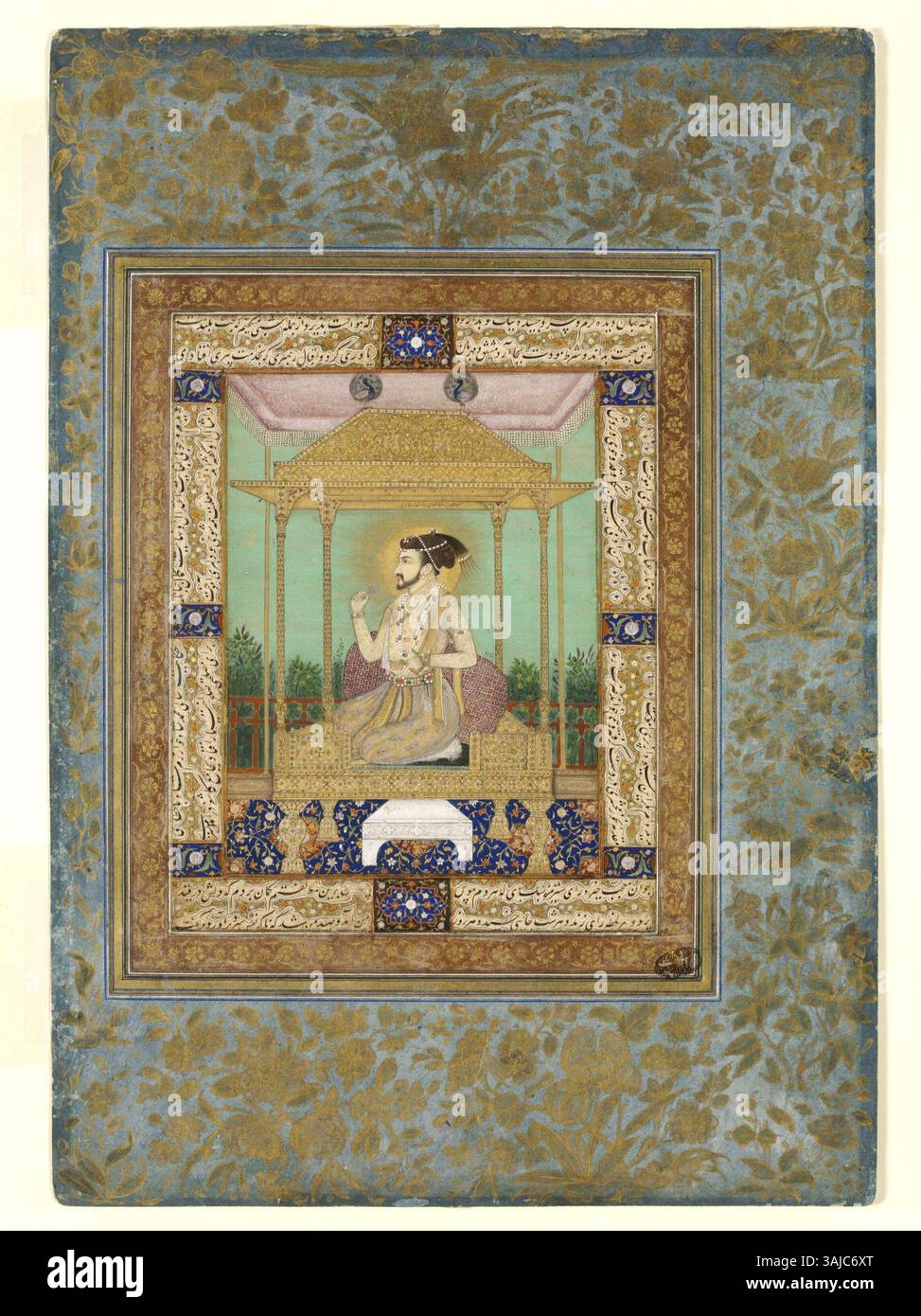 This painting of Mughal Emperor Shah Jahan on the ‘Peacock Throne ...