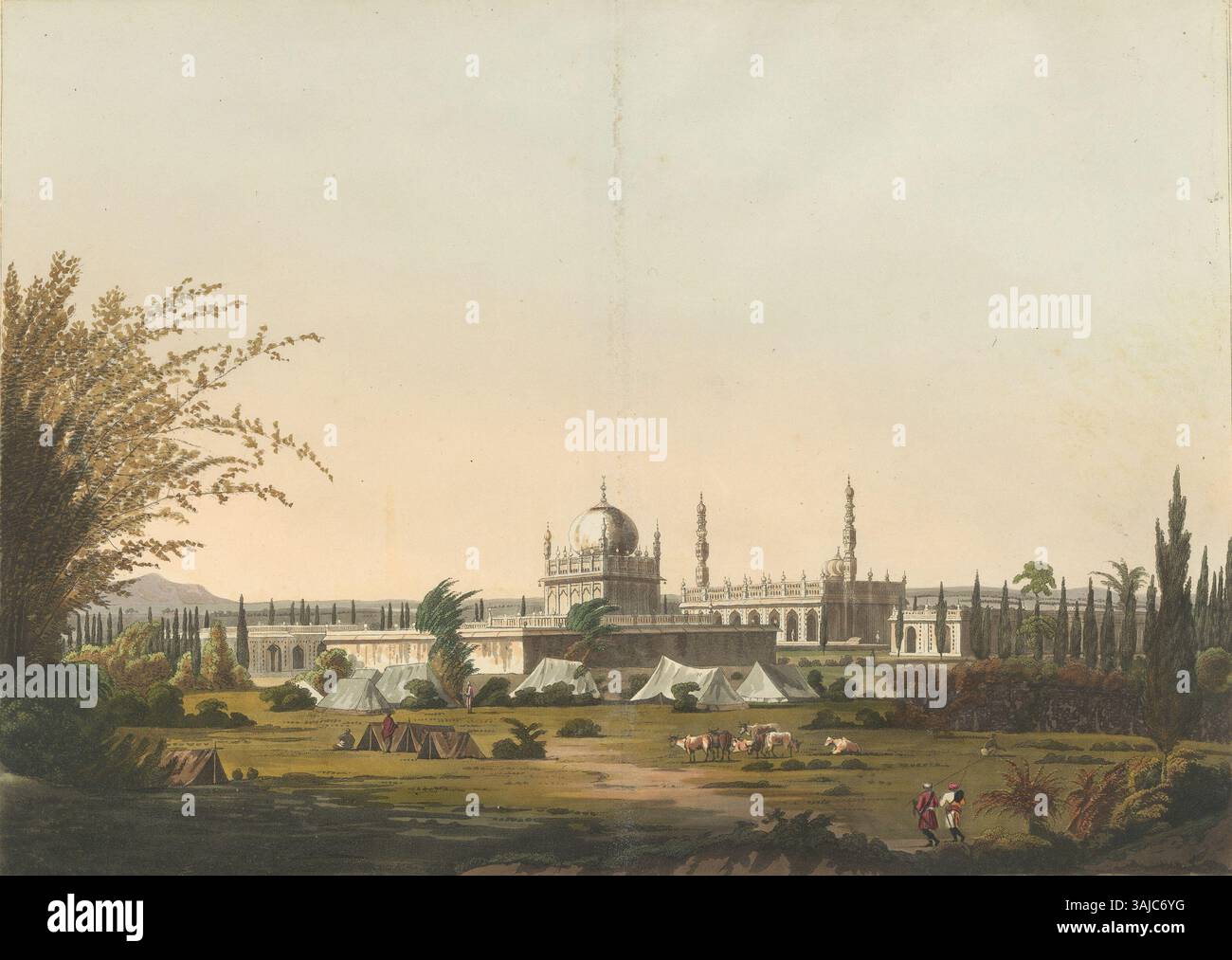 This aquatint print from 1805 by John William Edy depicts the mausoleum ...