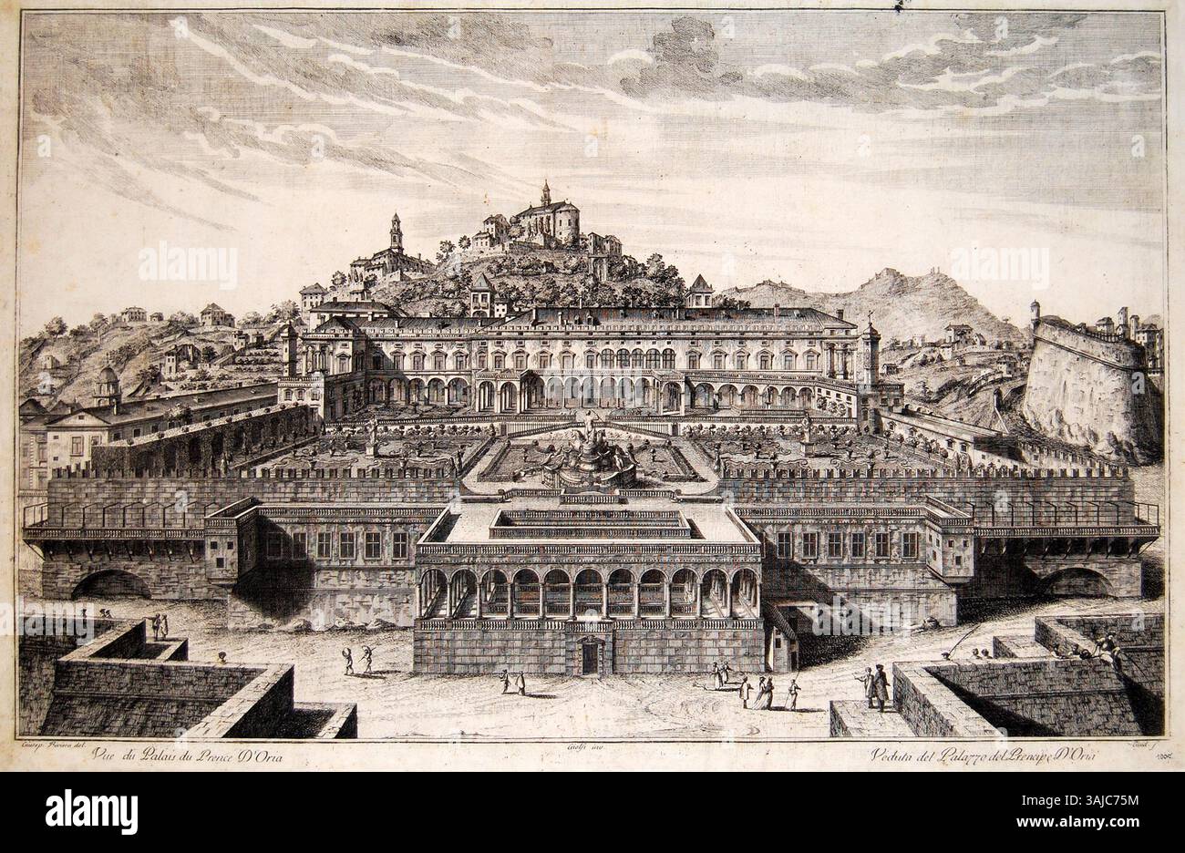 ‘Veduta del palazzo del principe Doria a Fassolo’ is an engraving by ...