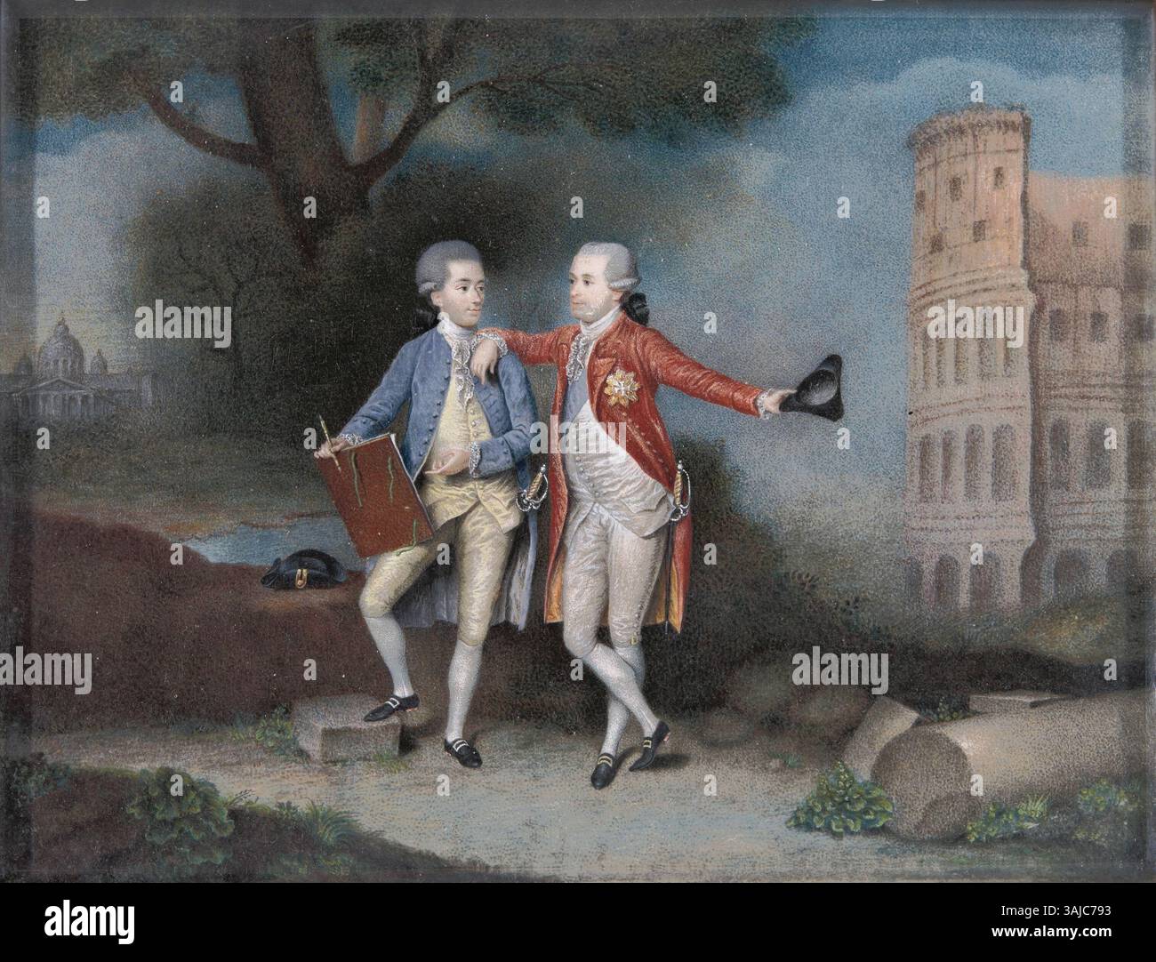 A gouache and watercolor portrait from the 1780s, depicting Franciszek ...