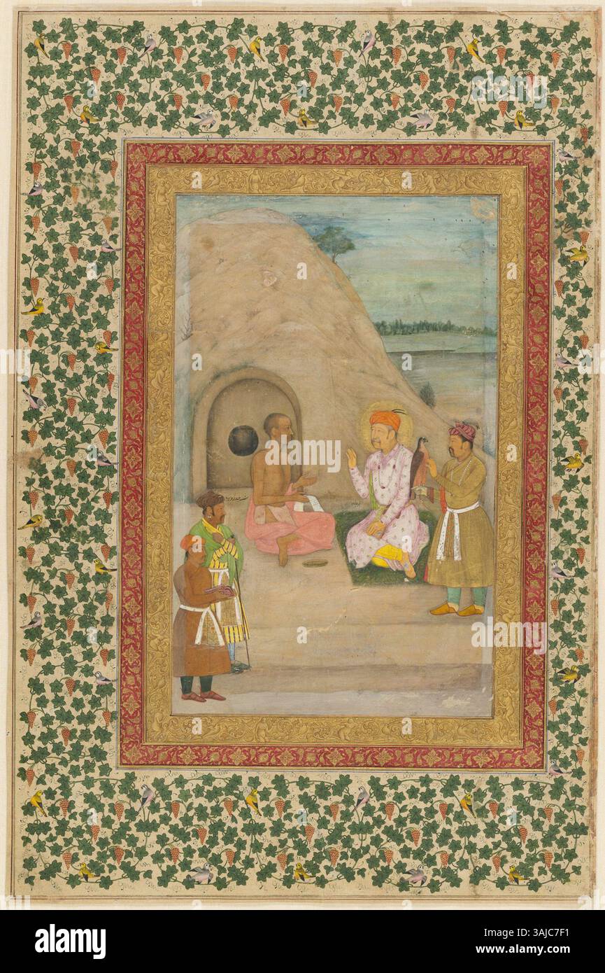 This 1625-1630 folio from the St. Petersburg Muraqqa illustrates ...
