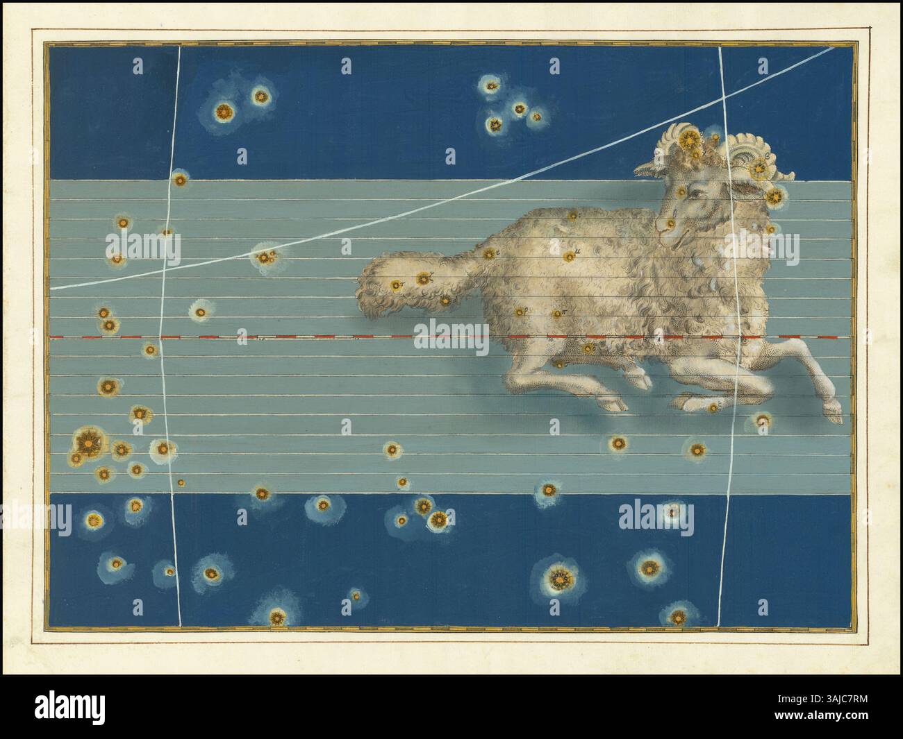 Johann Bayer’s 1603 celestial chart 'Aries' depicts the constellation ...