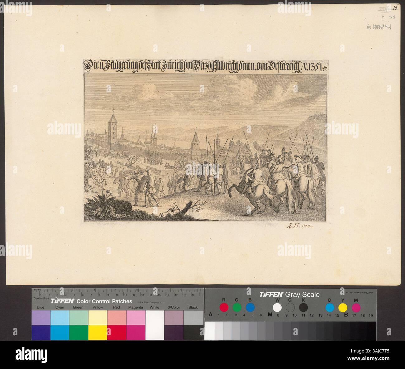This 1732 etching by Johann Lochmann depicts the second siege of Zurich ...