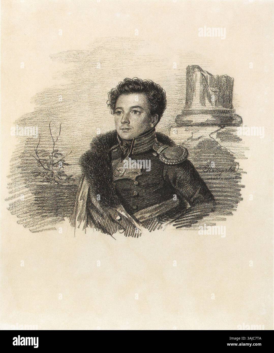 A portrait of Alexey Petrovich Butovskiy by Karl Hampeln, painted ...