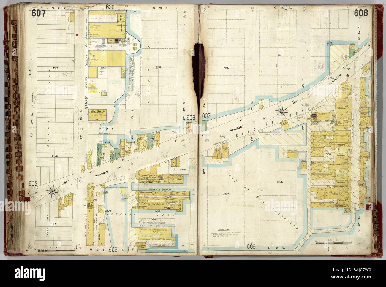 This 1905 San Francisco Sanborn Insurance Map Atlas features color ...