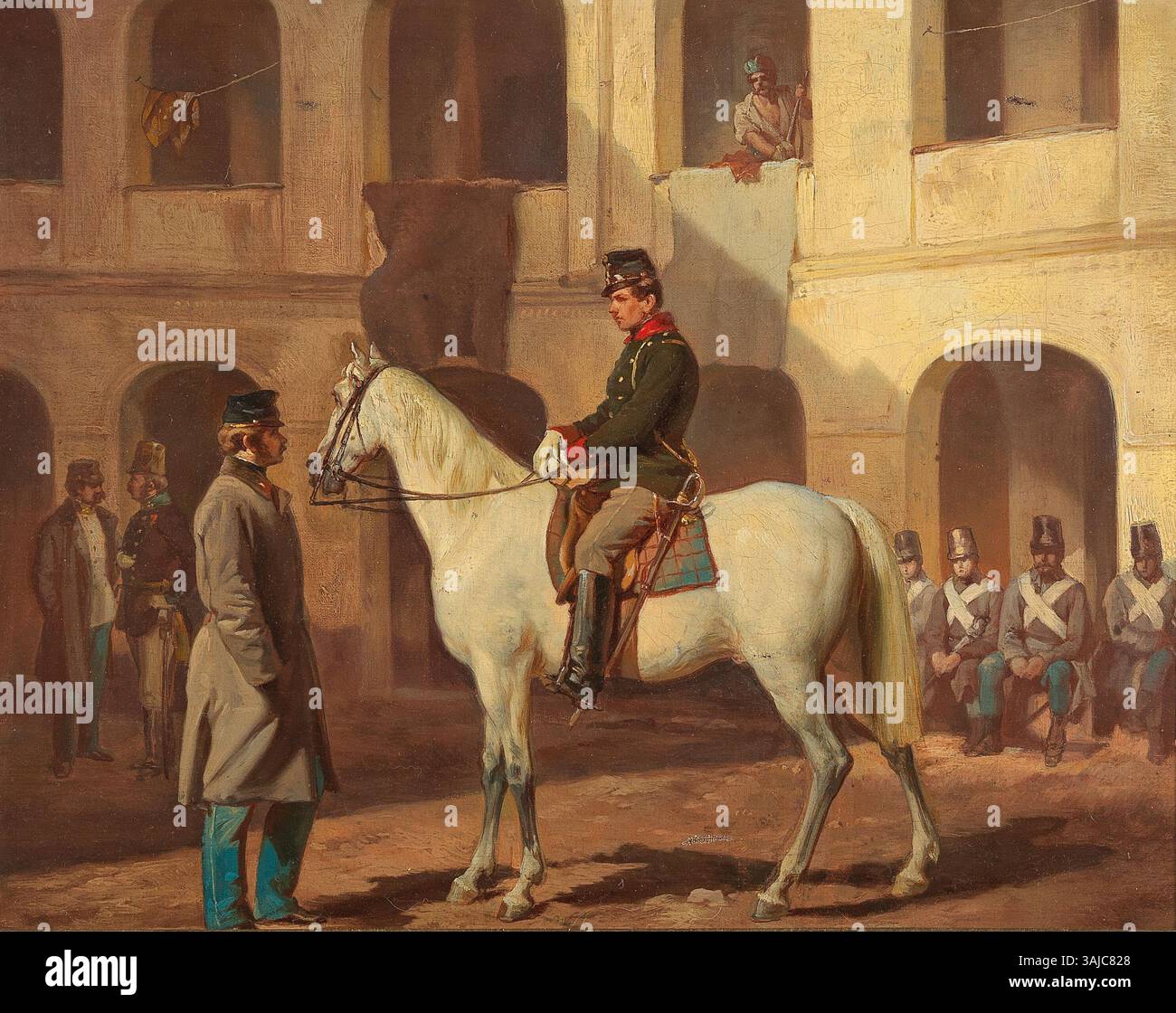 'In der Kaserne' by Wilhelm Richter or his circle, painted in the 19th ...