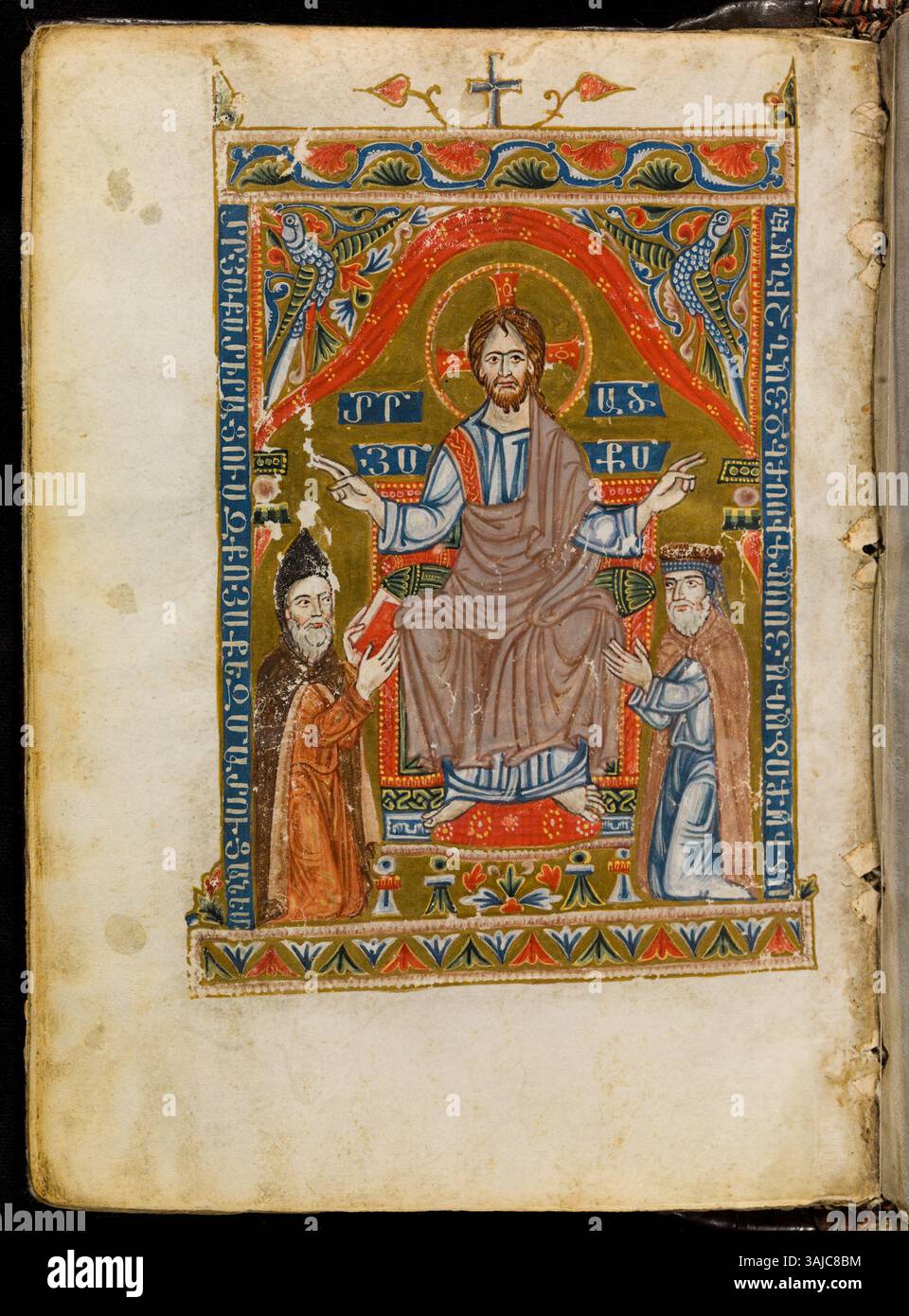 This illuminated manuscript page from the Four Gospels, created by ...