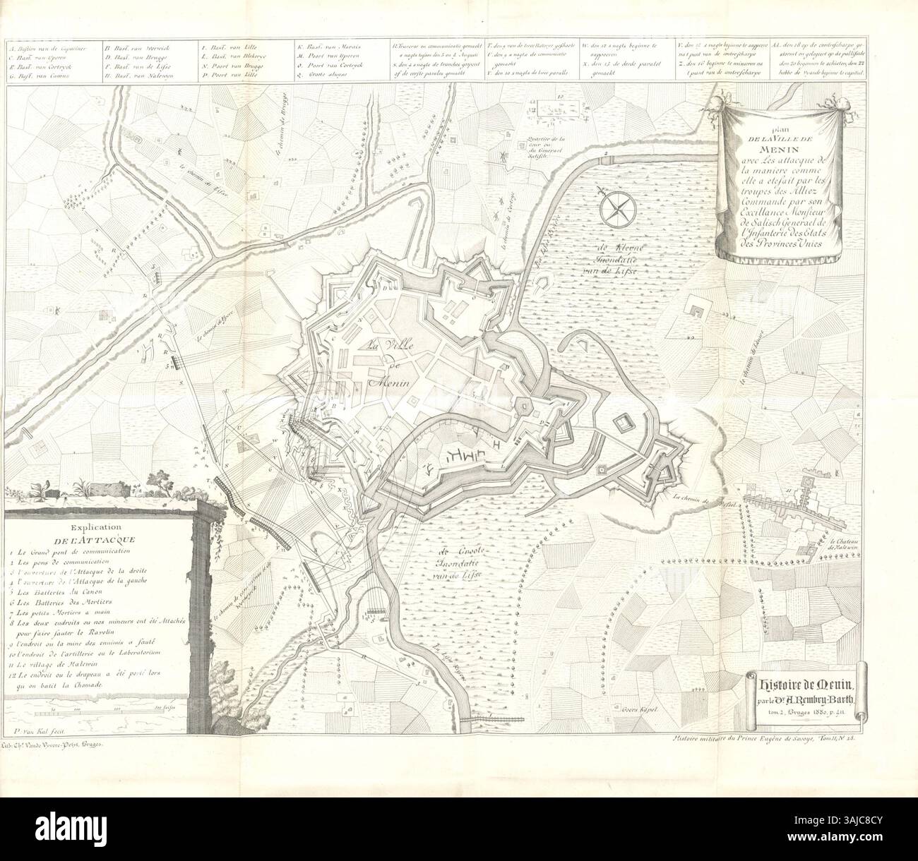 This 1706 map by Aimé-Louis-Fidèle Rembry-Barth shows the layout of the ...