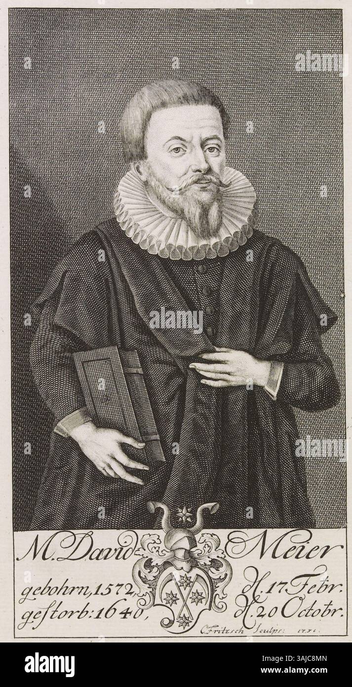 A portrait of David Meier engraved by Christian Fritzsch in 1731. This ...