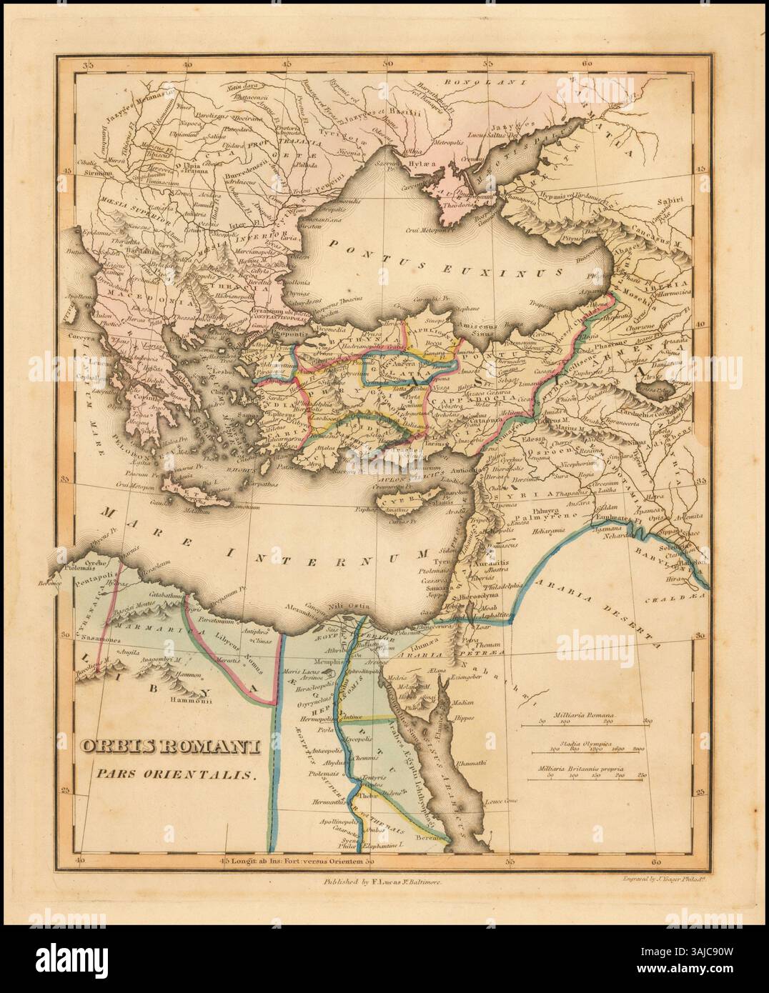 An 1823 map of the Eastern Roman Empire by Fielding Lucas, Jr ...
