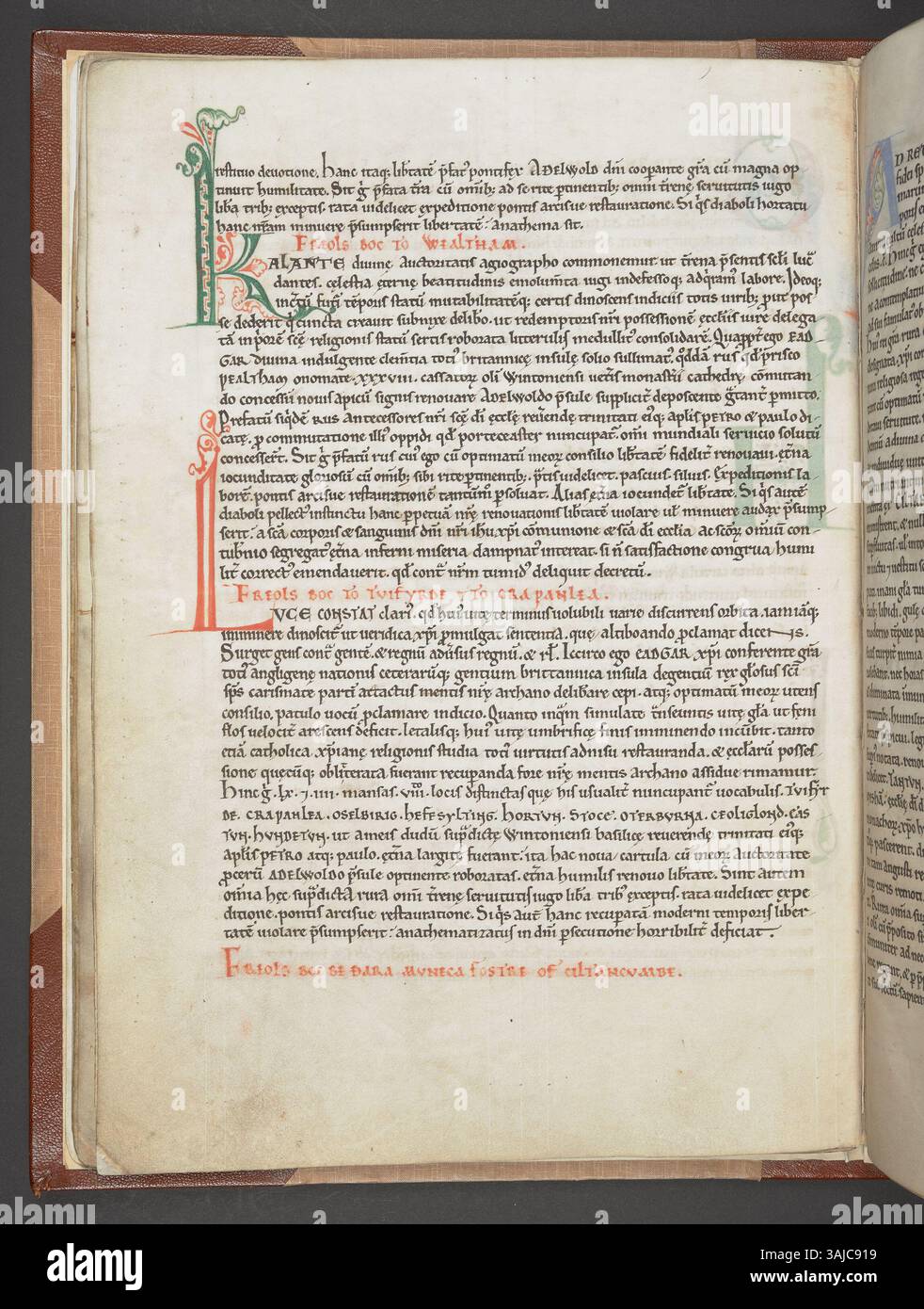 Page f012v of the 'Codex Wintoniensis' (1130-1150) presents an ...