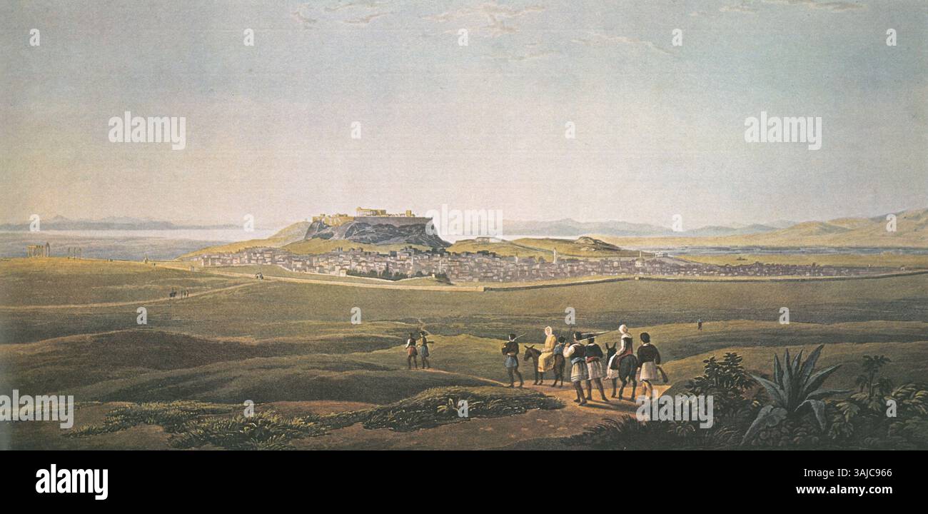 Edward Dodwell’s 1819 painting of Athens from the foot of Mount ...