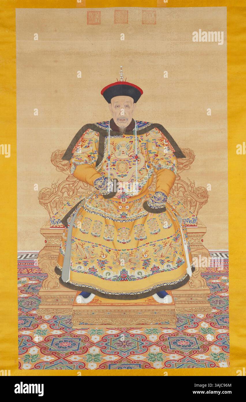 Miao Bingtai’s 1791 painting, ink and color on silk, depicts the ...