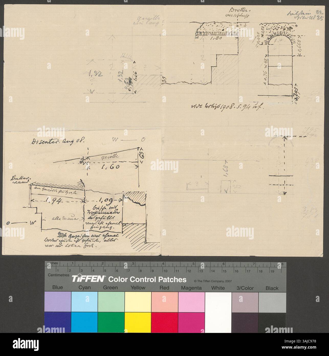 This 1908 drawing by Johann Rudolf Rahn shows sections and fragments of ...