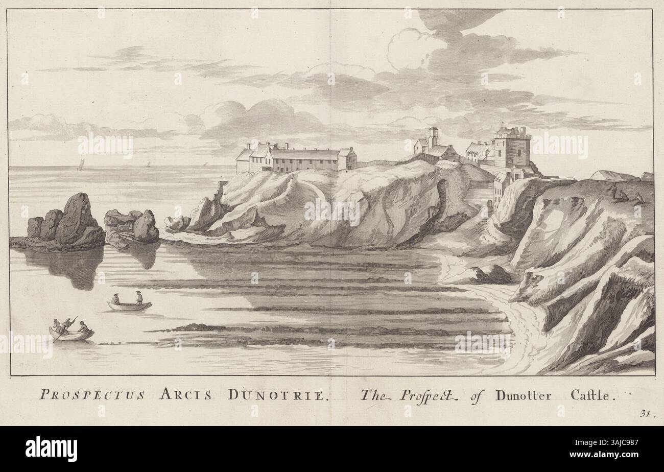 This engraving by John Slezer from 1693 depicts Dunnottar Castle, a ...