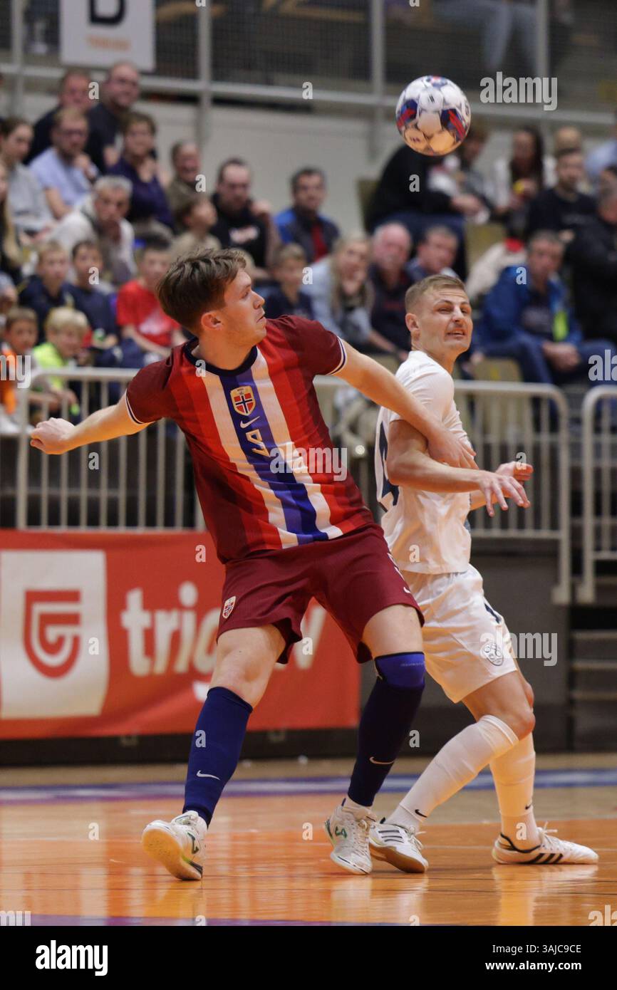 Maribor, Slovenia. 10th Apr, 2025. Magnus Valstad Johansen (L) of ...