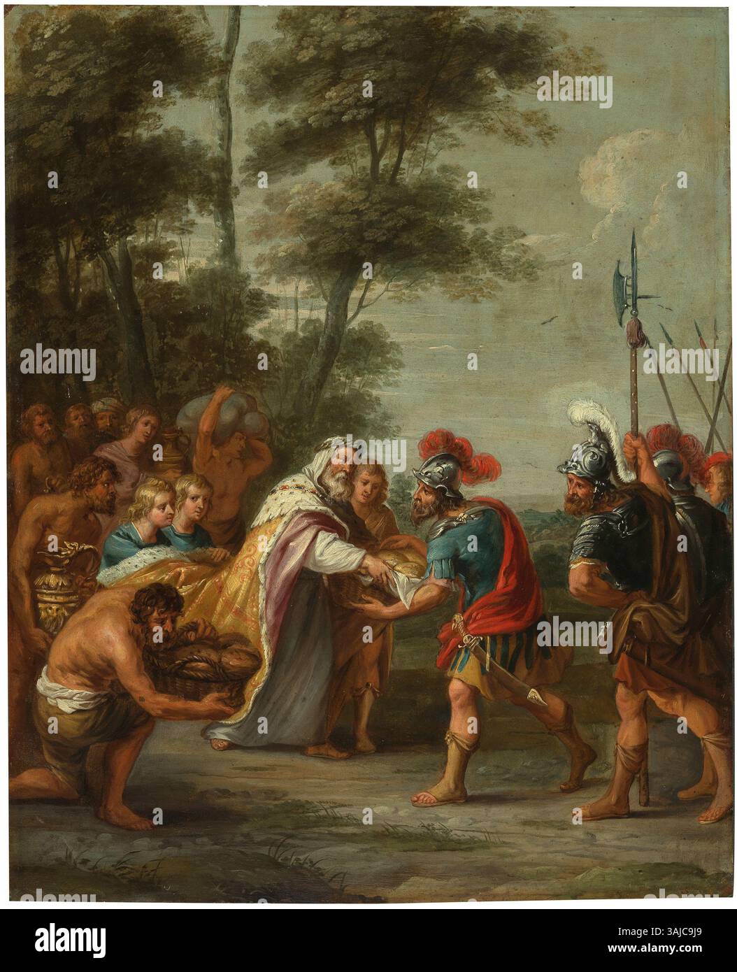 'Melchisedek offers Abraham bread and wine,' an oil on copper painting ...